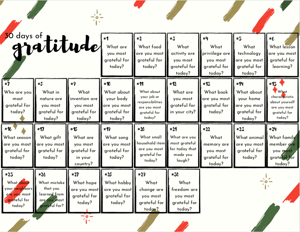 30 Days of Gratitude Free Printable